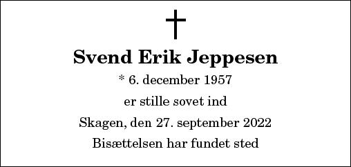 Dødsannonce for Svend Erik Jeppesen | Nordjyske.dk
