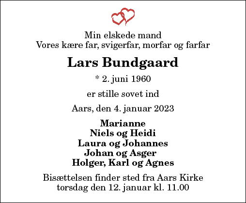 Dødsannonce for Lars Bundgaard | Nordjyske.dk